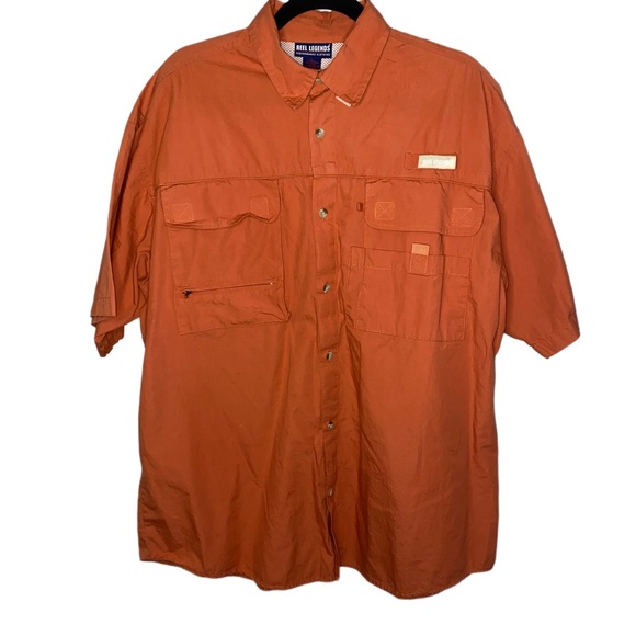Reel Legends | Shirts | Reel Legends Orange Mens Large 5 Pocket Fishing ...